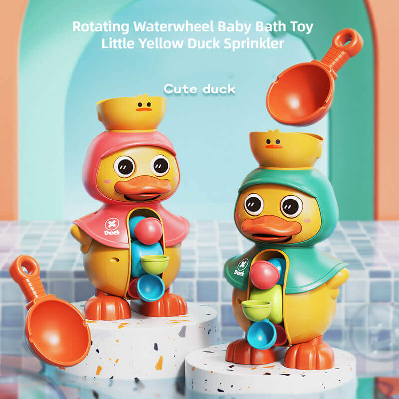 Rotating Waterwheel Baby Bath Toy Little Yellow Duck Sprinkler – Pana ...