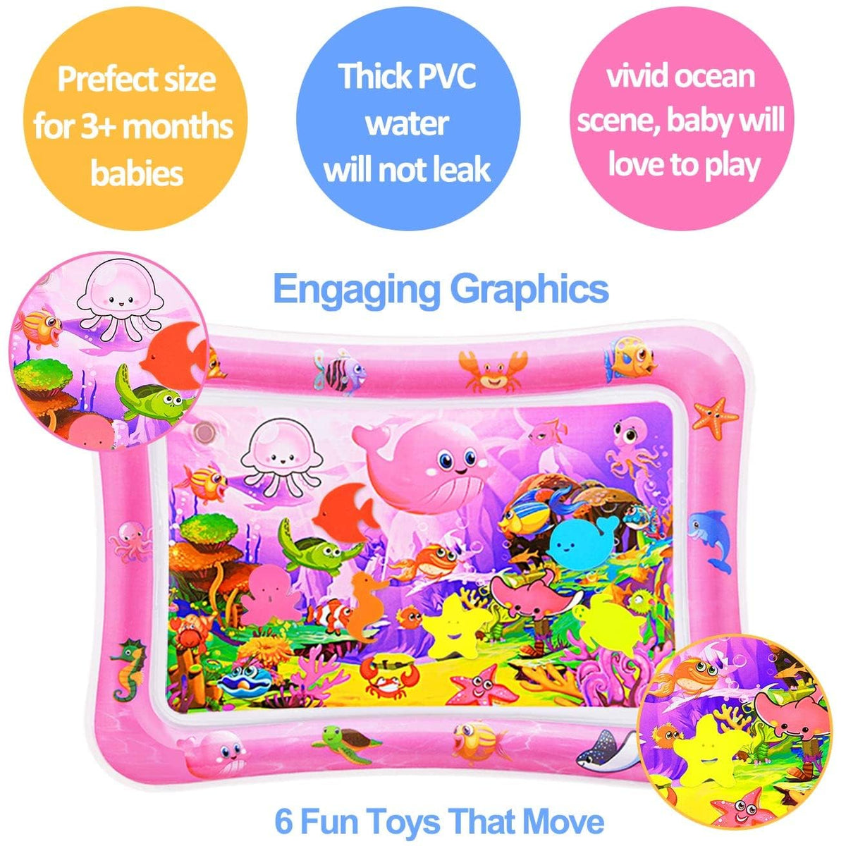 Water Play Mat for Babies Inflatable Tummy Time Water Play Mat – Pana ...